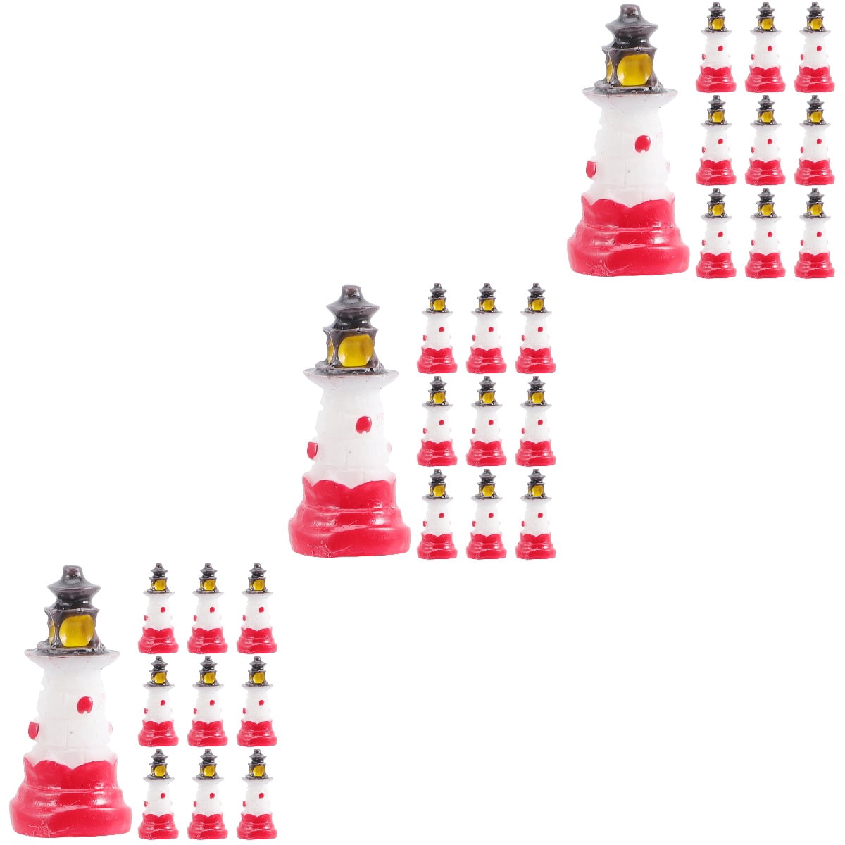 3 Pack Solar Lighthouse Ornaments Rustic Decor Mini Model - Walmart.com