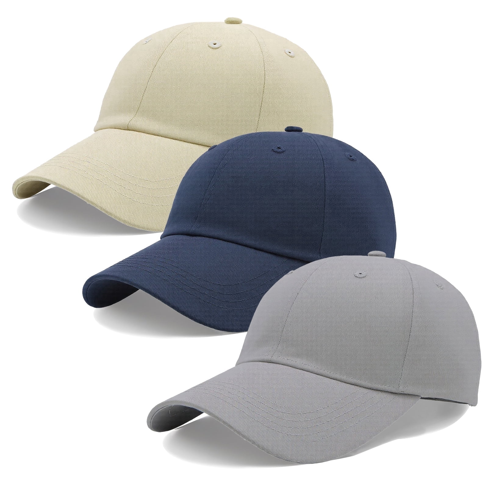 3 Pack Solid Color Baseball Cap for Men & Women, Adjustable Low Profile ...