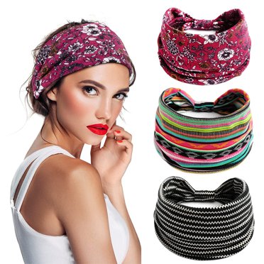 Scunci Wide Turban with Printed Reflective U - Black - Walmart.com