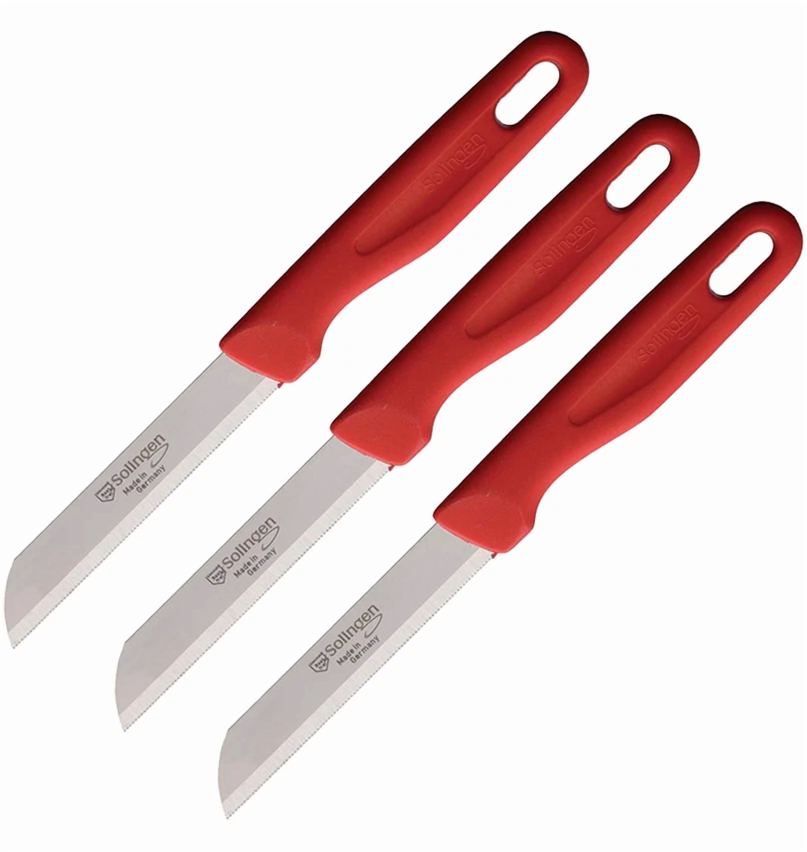 3 Pack Solingen Kitchen Fruit Knife 3.25" Solingen Steel Blade Plastic ...