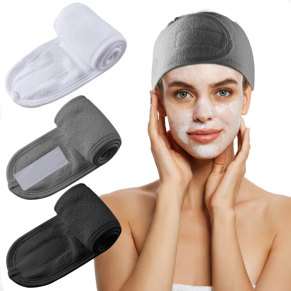 3 Pack Spa Facial Headband for Washing Face Headbands Women Makeup Wrap ...