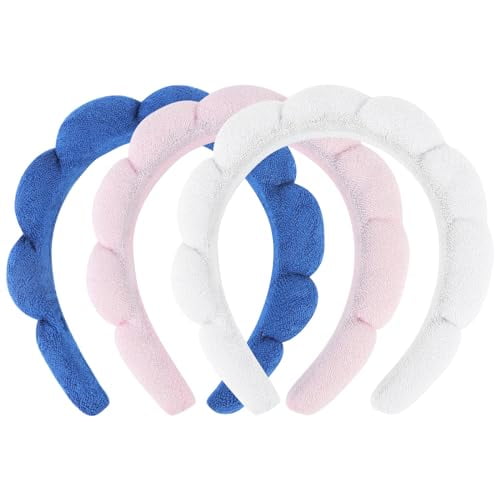 3 Pack Spa Headbands for Washing Face, Skincare & Makeup, Terry Cloth ...