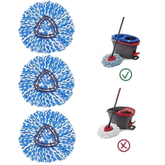 [3 Pack]Spin Mop Replace Head, RinseClea Spin Mop Head Replacement ...