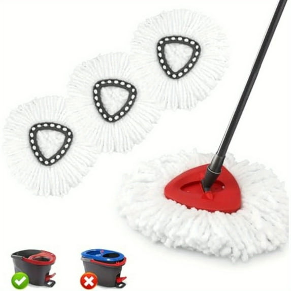 3 Pack O-Ceda Compatible Microfiber Spin Mop Heads, Easywring Refills ...
