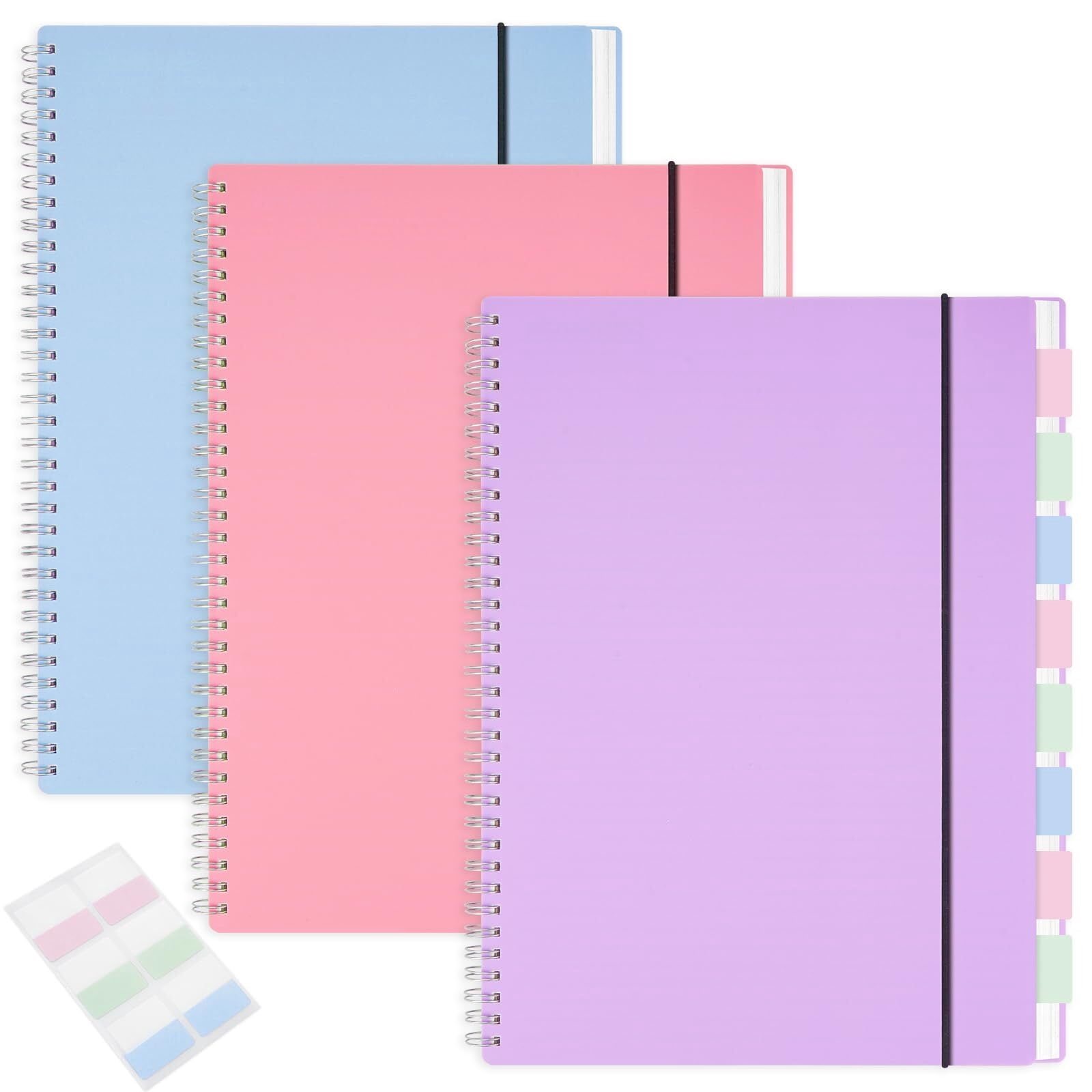 3 Pack Spiral Notebooks, Large Notebook College Ruled 8.5" x 11" 100GSM ...