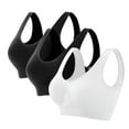 3 Pack Sport Bras for Women with Padded fashion Mesh Patchwork ...