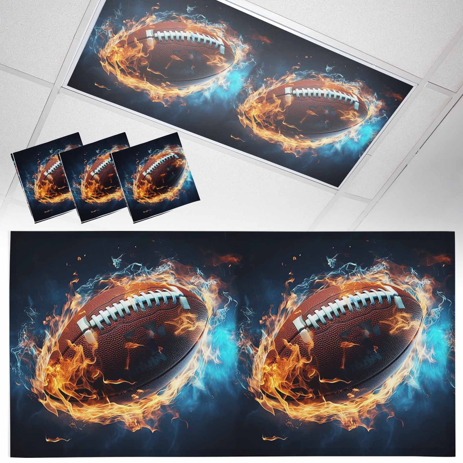 3 Pack Sport Football Fluorescent Light Covers for Ceiling Lights with ...
