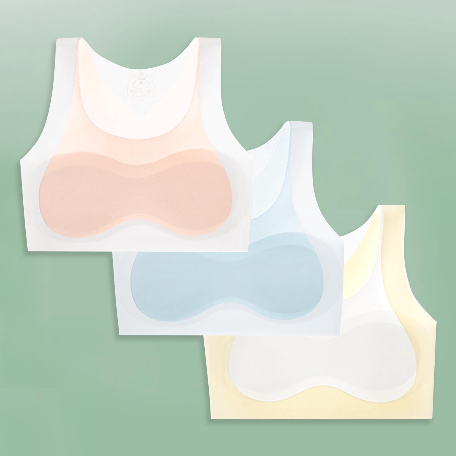 3 Pack Sports Bra for Girls,Soft Cotton Girls Sports Bra Vest Training ...