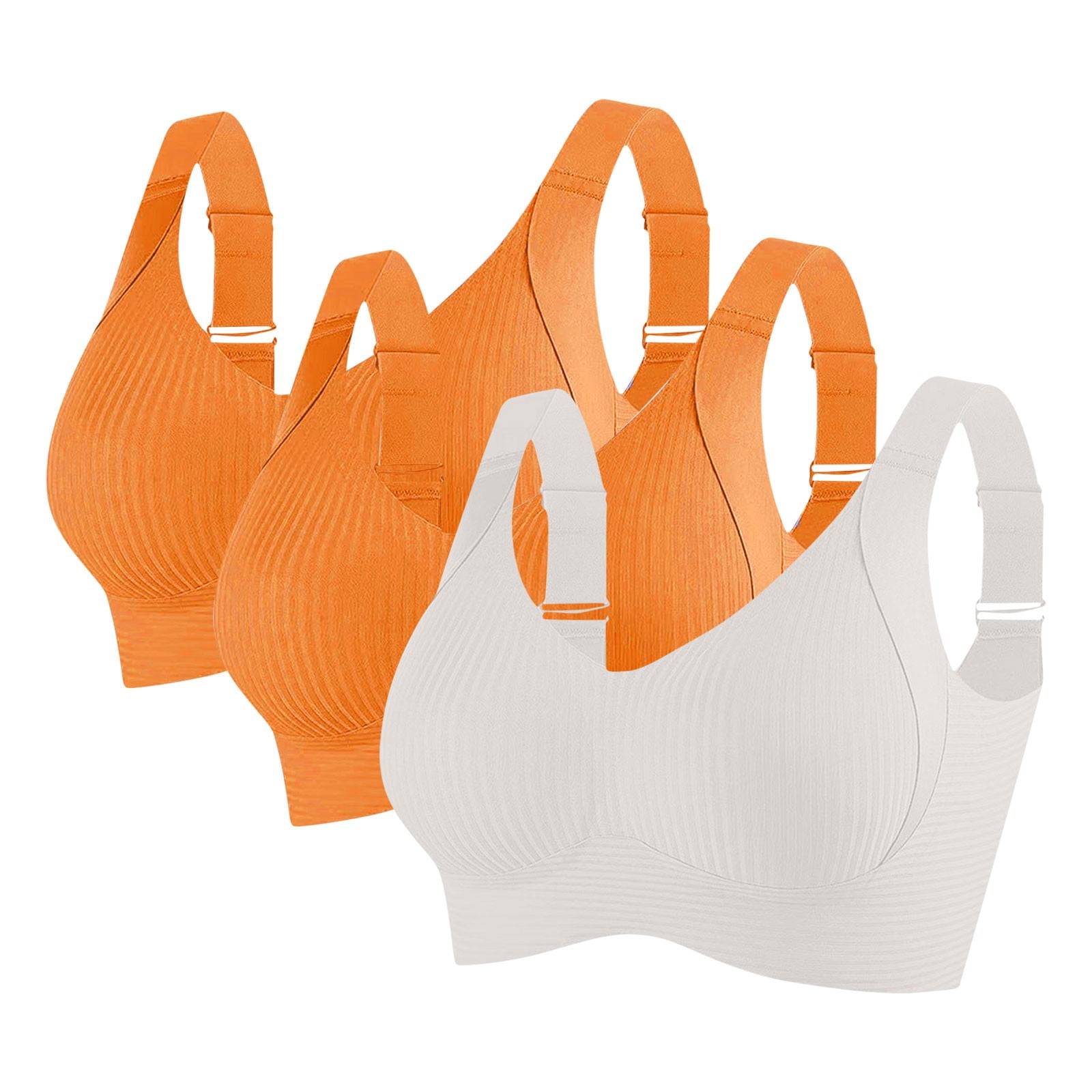 3 Pack Sports Bras For Women Supportive Wireless Push Up Full Coverage ...