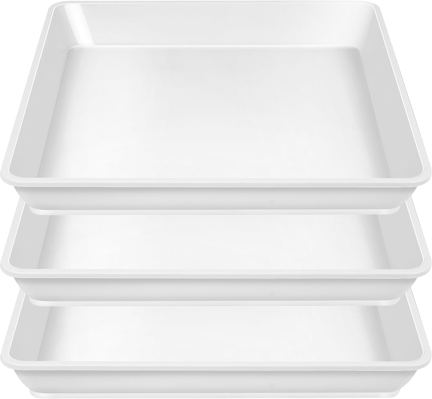 3 Pack Square Plant Saucer 20 22 Inch, Heavy Plastic Water Tray Tor Plants, Planters for Indoors ...