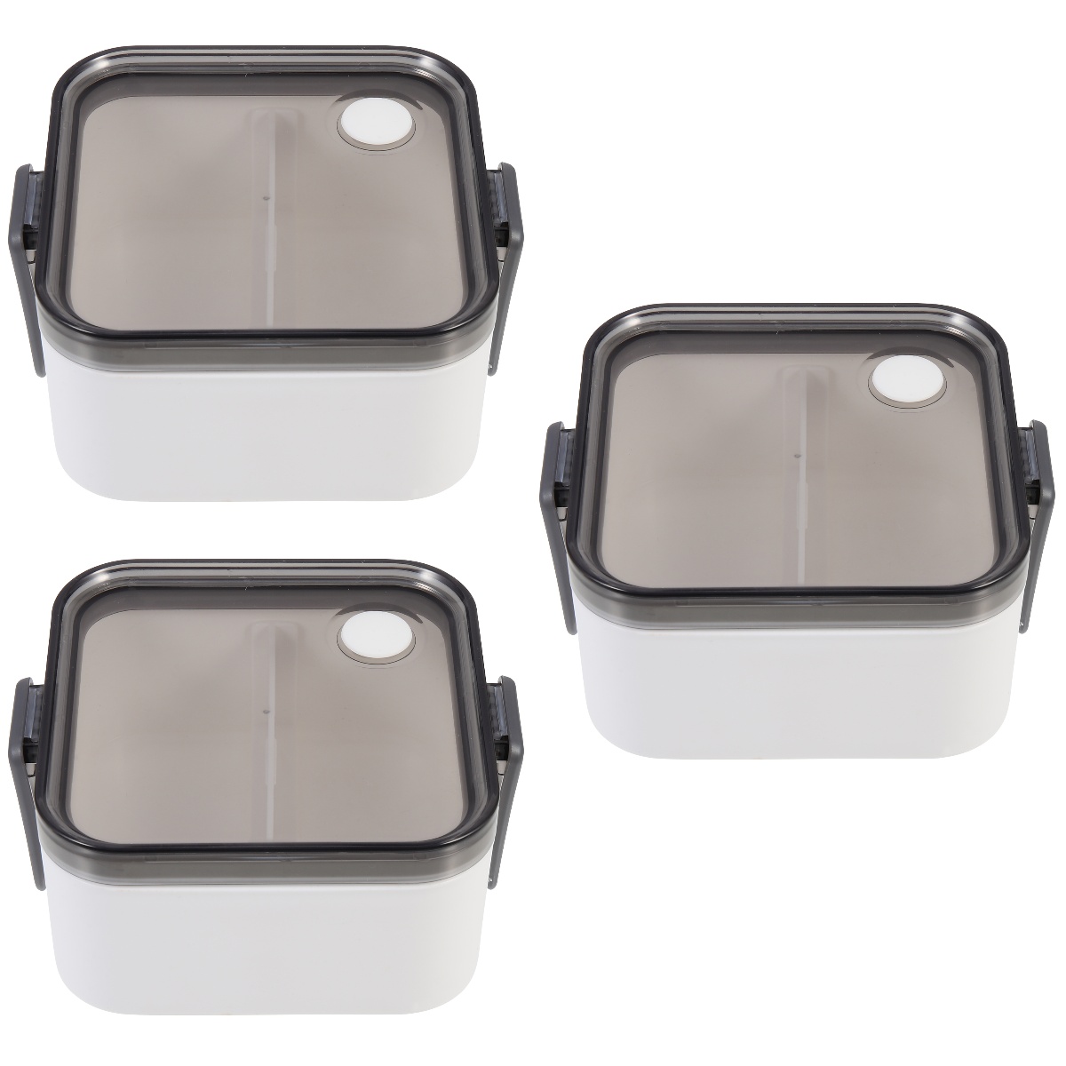 3 Pack Square Plastic Lunch Holder Storage Container Portable Snack ...