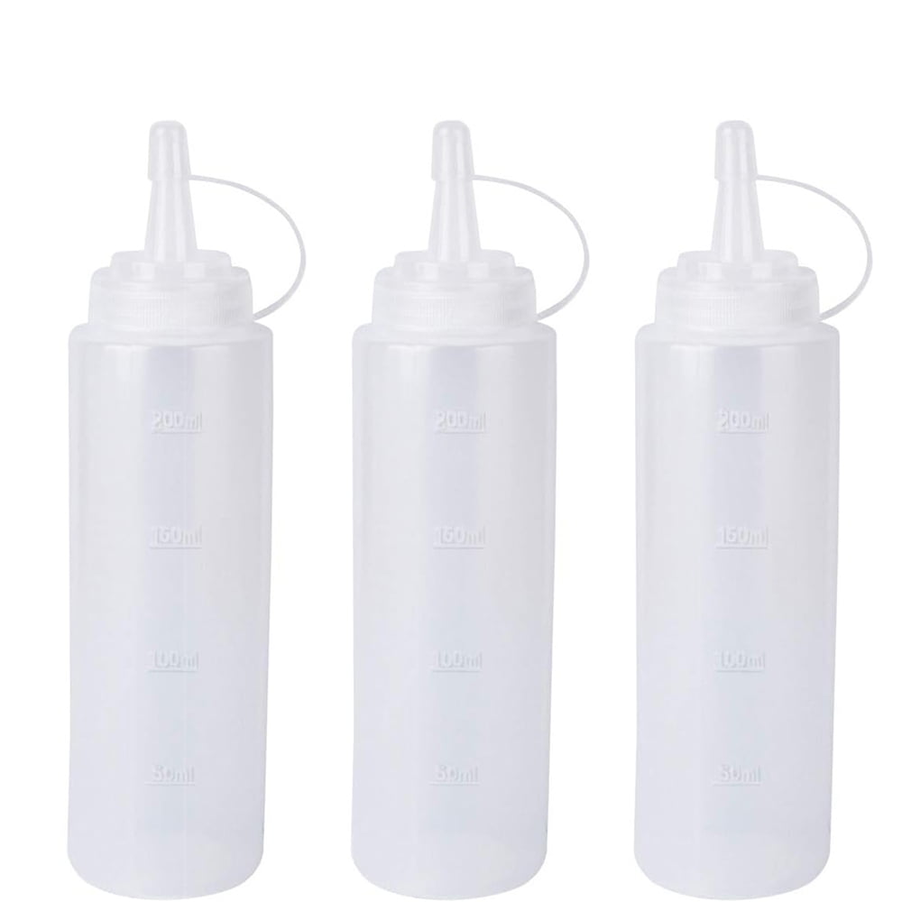 3 Pack Squeeze Bottles, 8oz Plastic Squeeze Bottles For Sauces ...