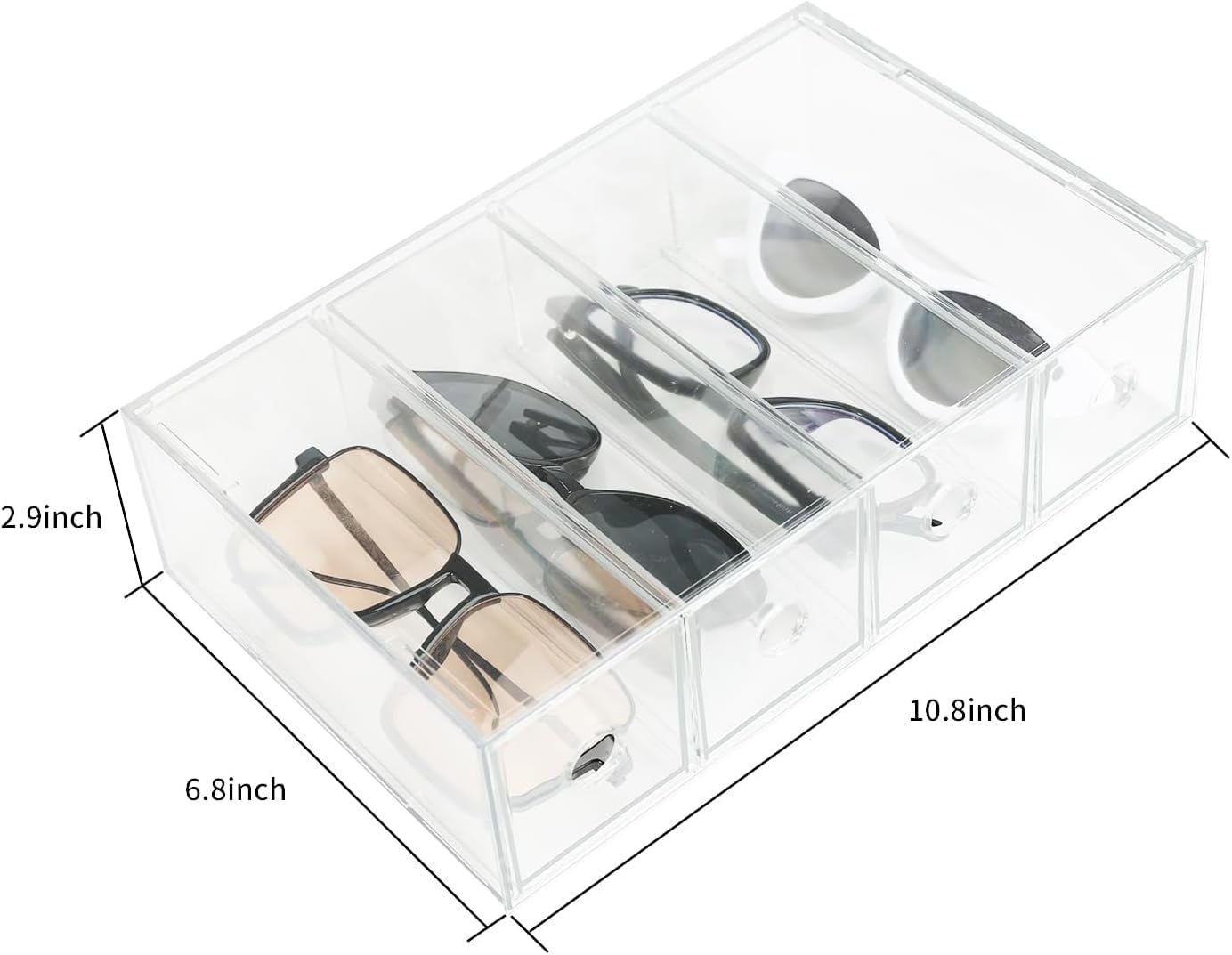 3-Pack Stackable Acrylic Storage Drawers, Desk Organizer with 4 ...