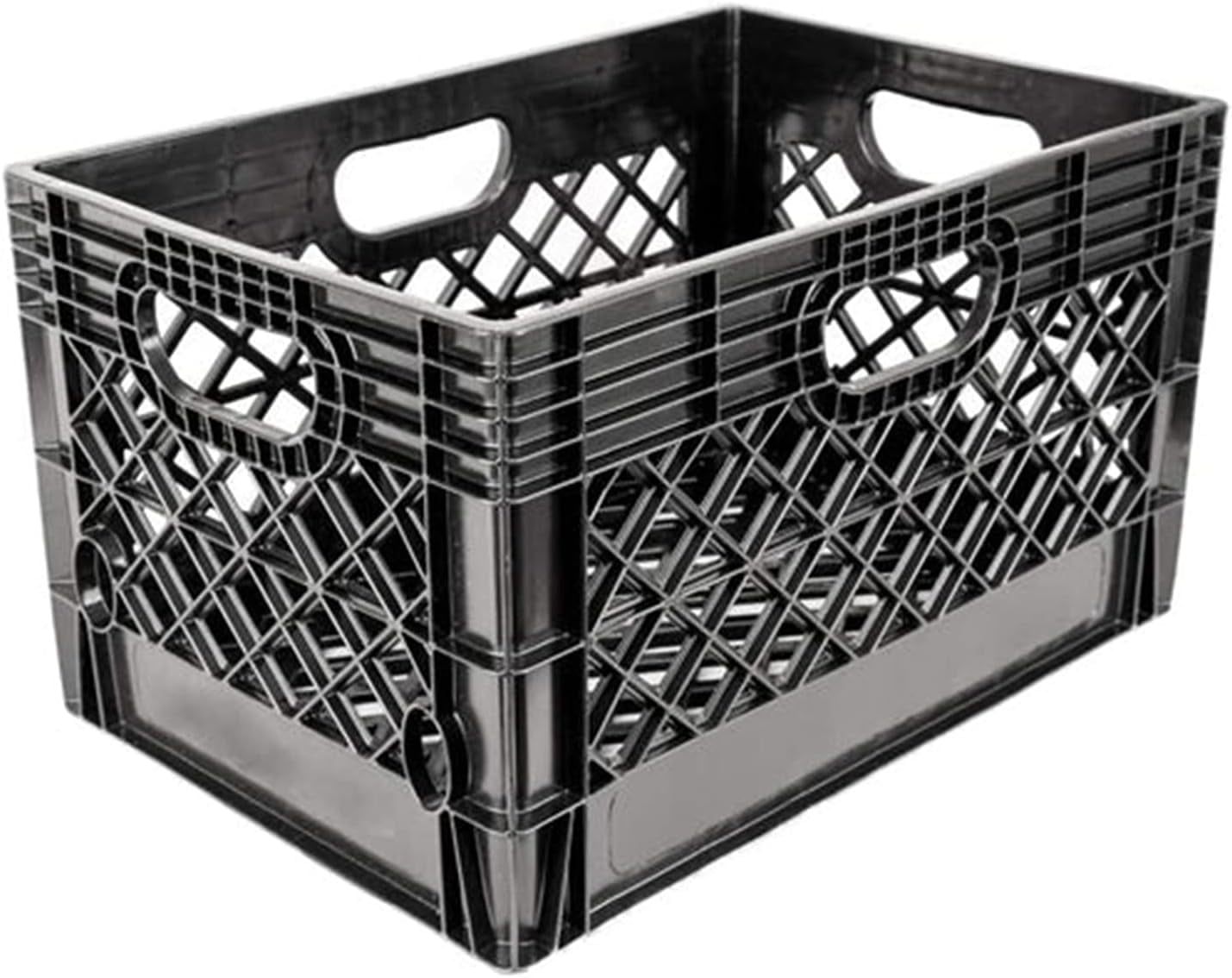 3-Pack Stackable Heavy Duty Crates with Handles, 24 Qt, Black - Walmart.com