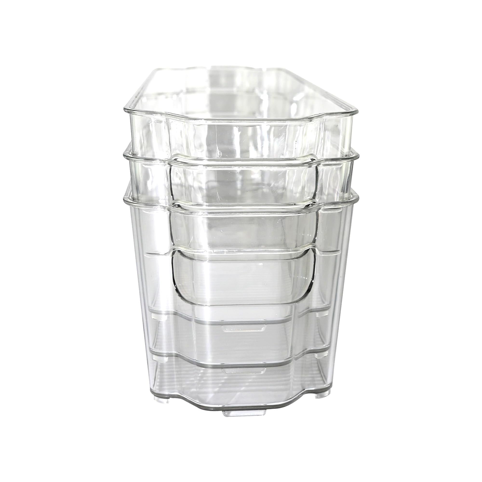 3 Pack Stackable Storage Bins - Plastic Storage Containers for Fridge ...