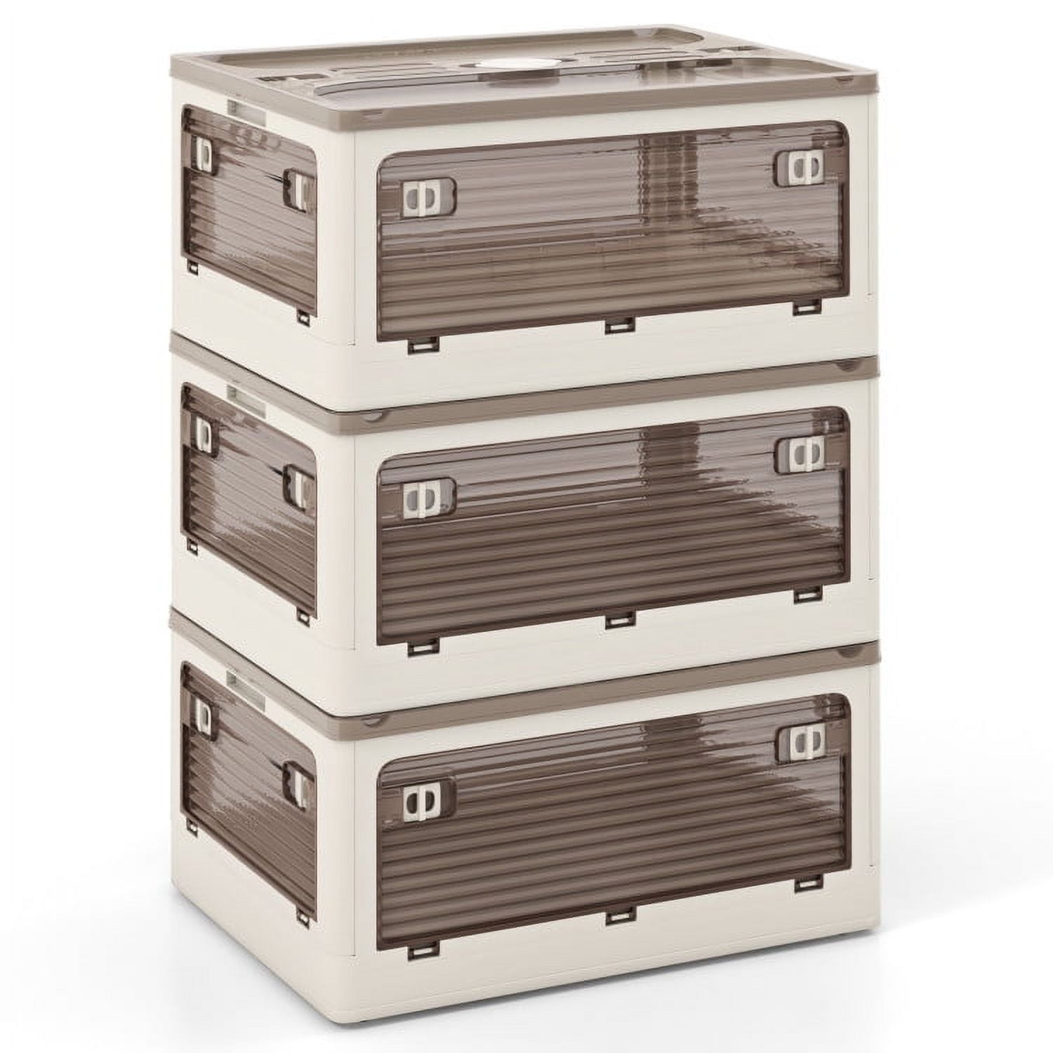3-Pack Stackable Storage Bins with Lids with 5 Opening Ways - Walmart.com