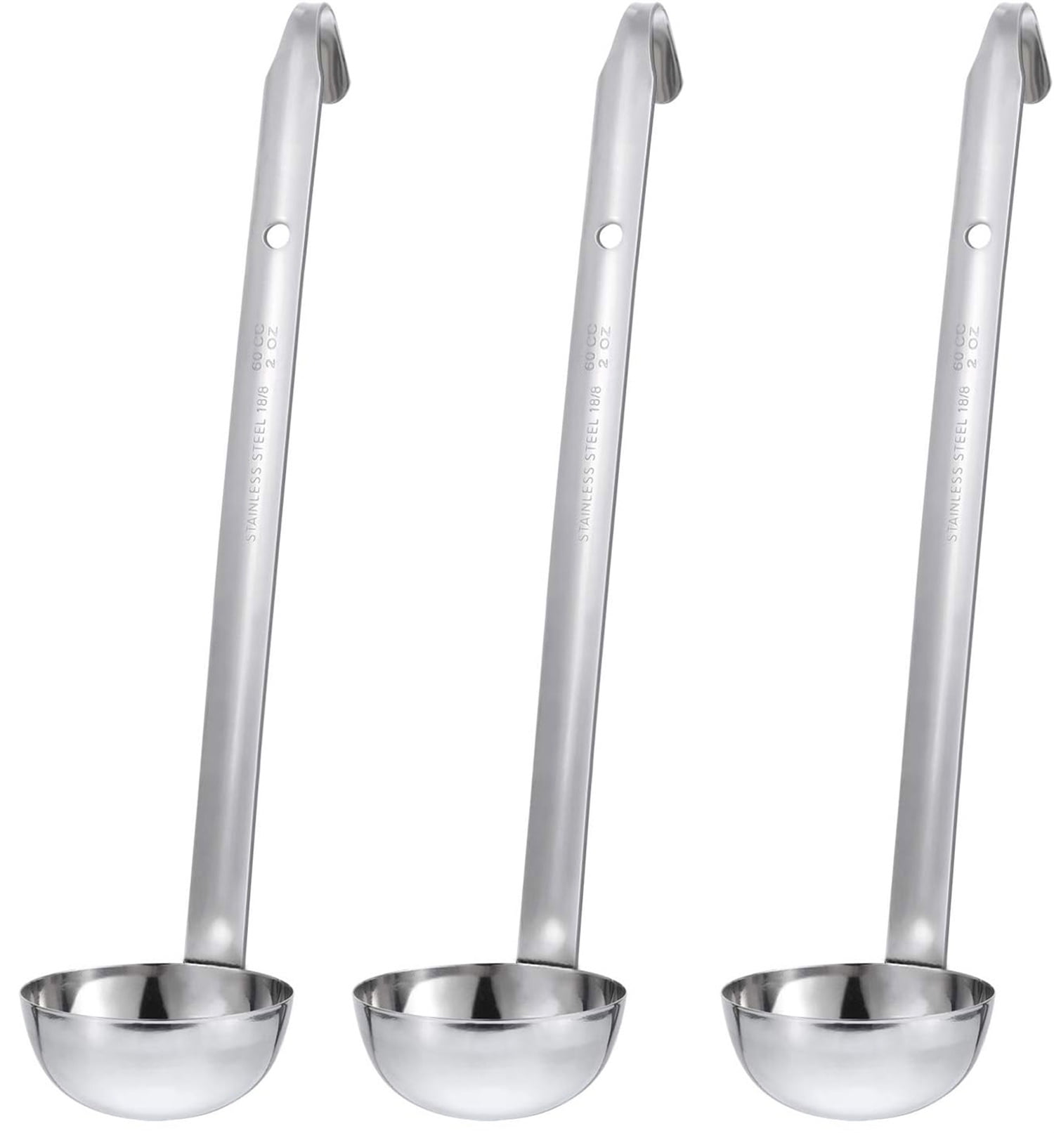 3 Pack Stainless Steel Ladle,Bexikou 2 oz Long Handle Serving Soup ...