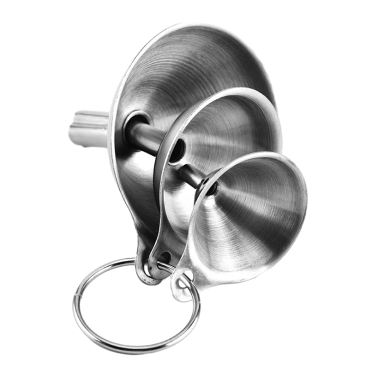 3 Pack Stainless Steel Mini Kitchen Funnel Set, Metal Filling Funnels for Transferring Liquid ...