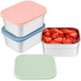 3-Pack Stainless Steel Snack Containers with Silicone Lids - 10oz ...