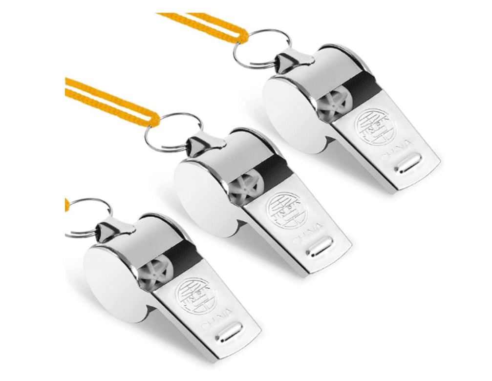 3 Pack Stainless Steel Sports Whistles with Lanyard,Referees, Loud ...