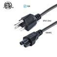 3 Pack,Standard 5ft (1.5m) 10 Amps 125 Volts Black 3 Prong IEC C5 ...