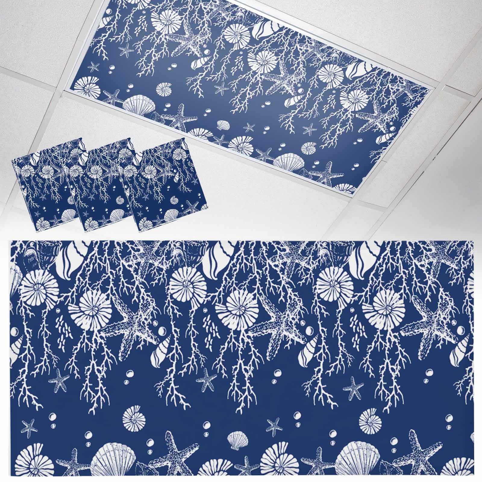 3 Pack Starfish Coral Shell Fluorescent Light Covers for Ceiling Lights ...