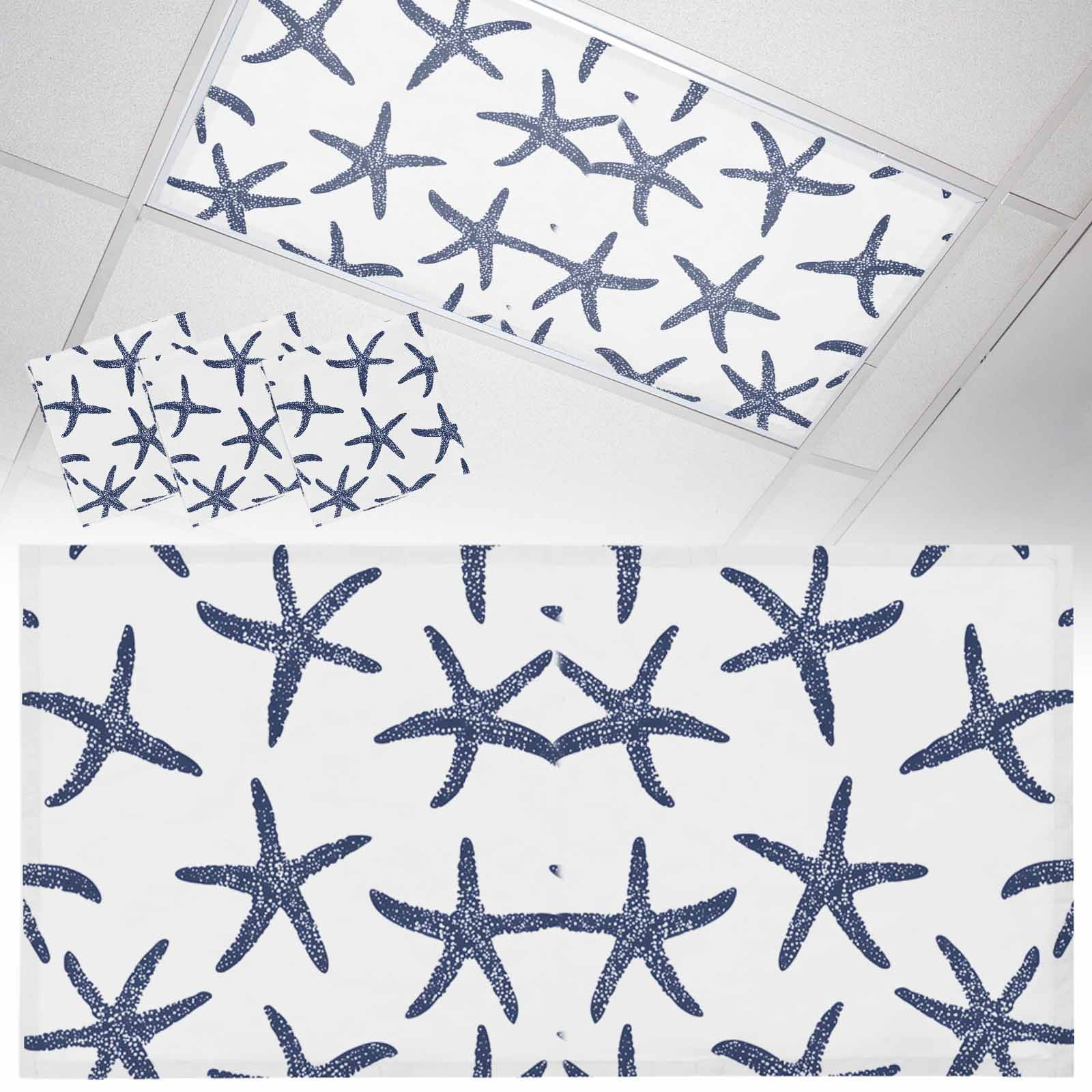 3 Pack Starfish Fluorescent Light Covers for Ceiling Lights Ocean ...