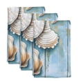 3 Pack Starfish Starfish Shell Kitchen Towels Marine Life Wood Grain ...