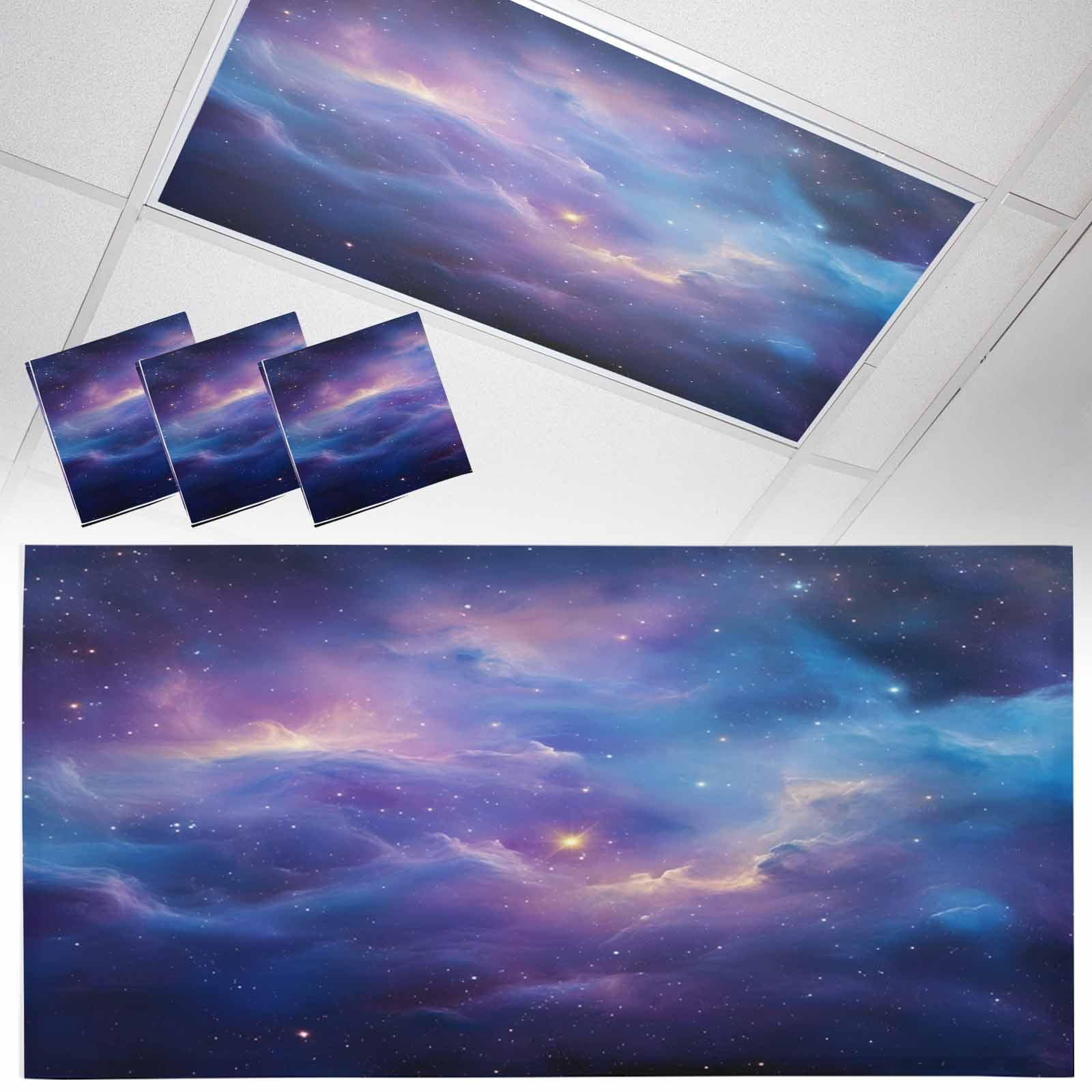 3 Pack Starry Sky Fluorescent Light Covers for Ceiling Lights Purple ...