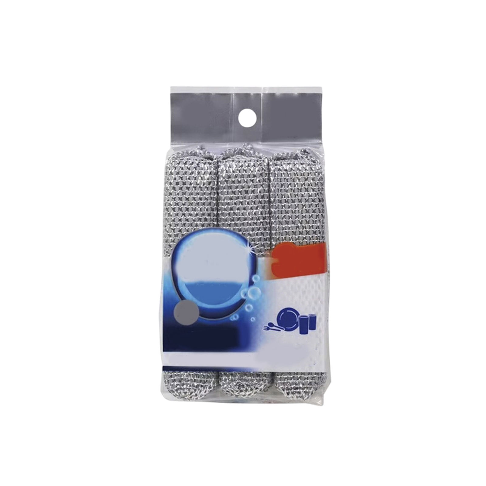 3 Pack Steel Wool Scouring Pads for Dishes 2-Sided Non-Stick Oil ...