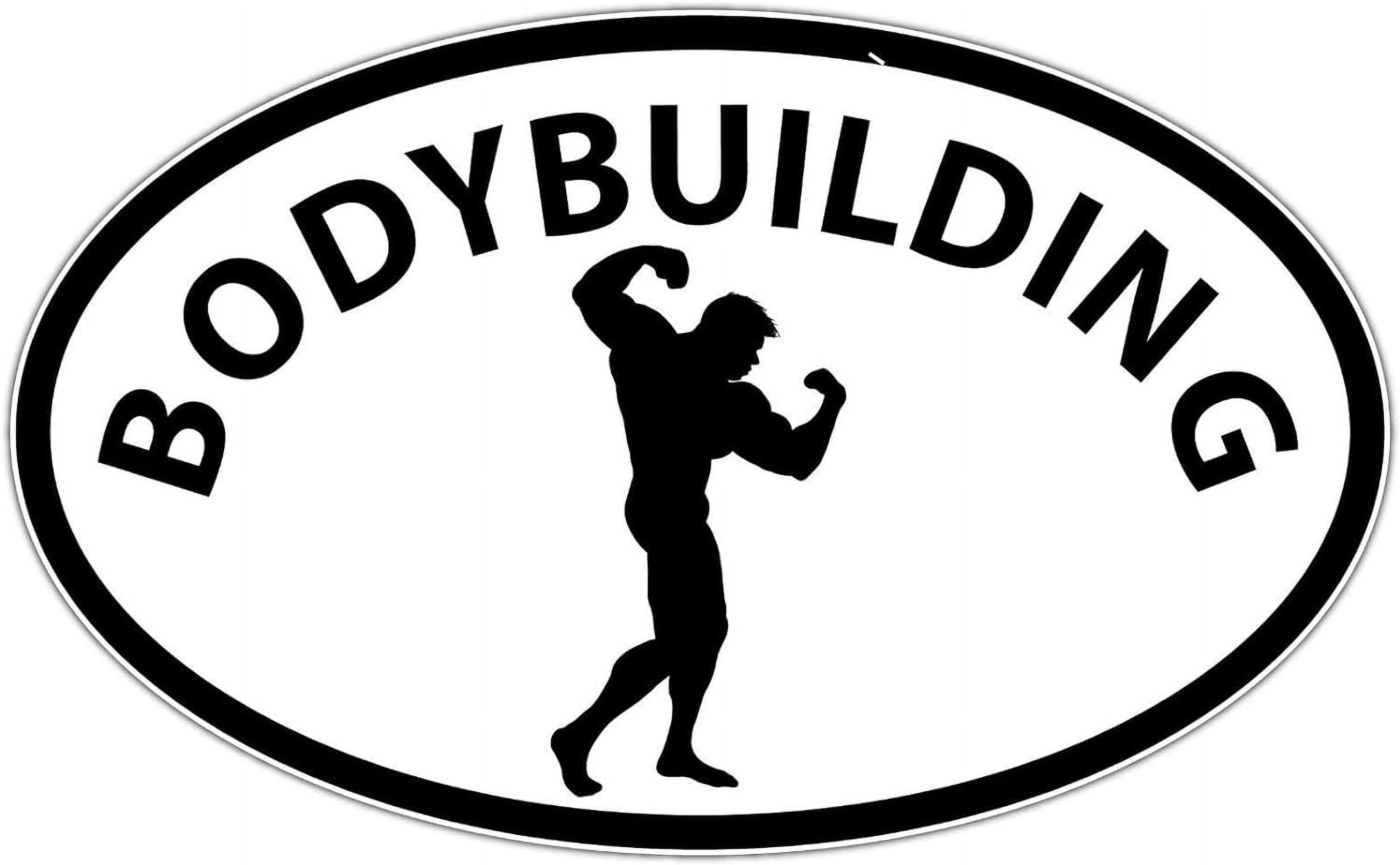 3 Pack - StickerDad® Bodybuilding Oval Vinyl Decal - Full Color Printed ...