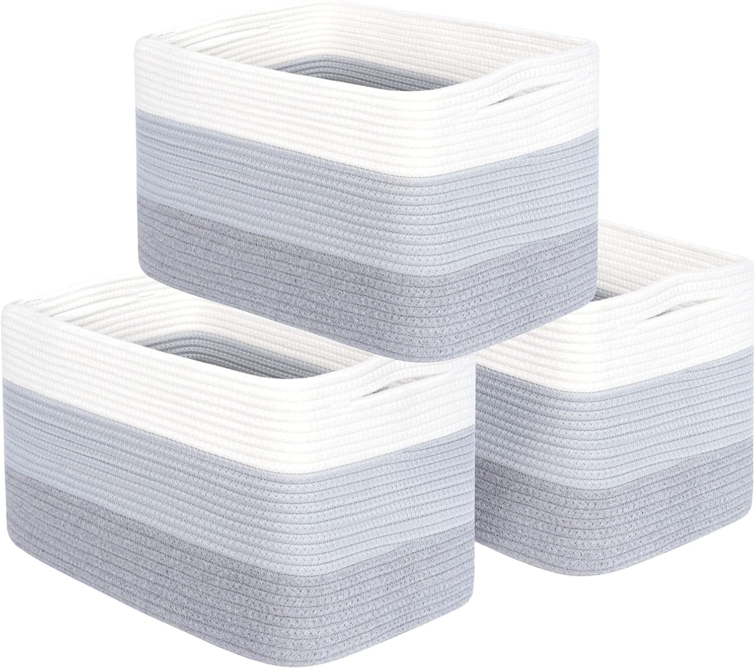 3-Pack Storage Baskets for Shelves, Playroom and Classroom, Book Basket ...