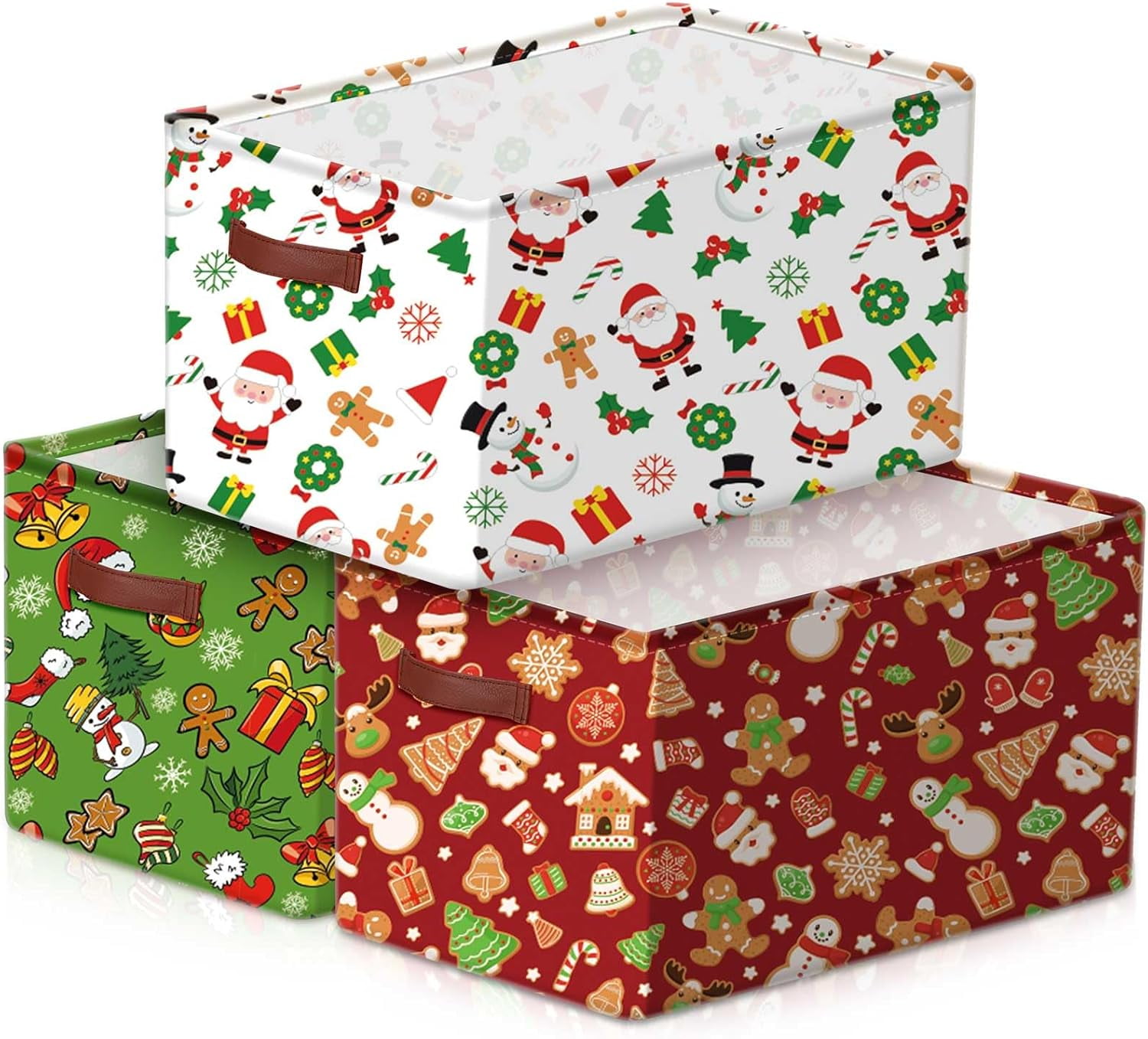 3 Pack Storage Bin Collapsible Large Christmas Storage Baskets for ...