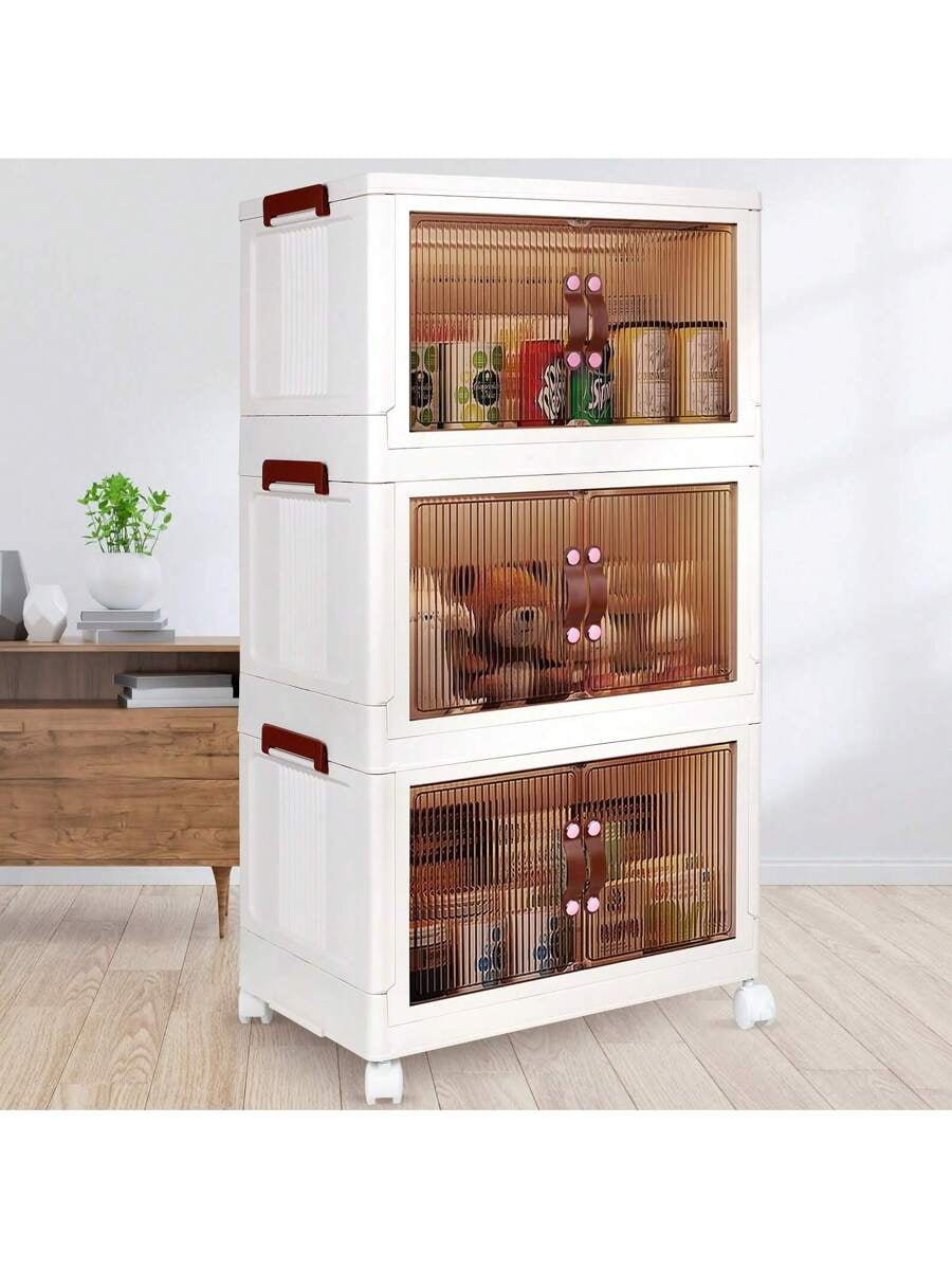 3 Pack Storage Bins With Lids, Portable Closets Folding Storage Box ...
