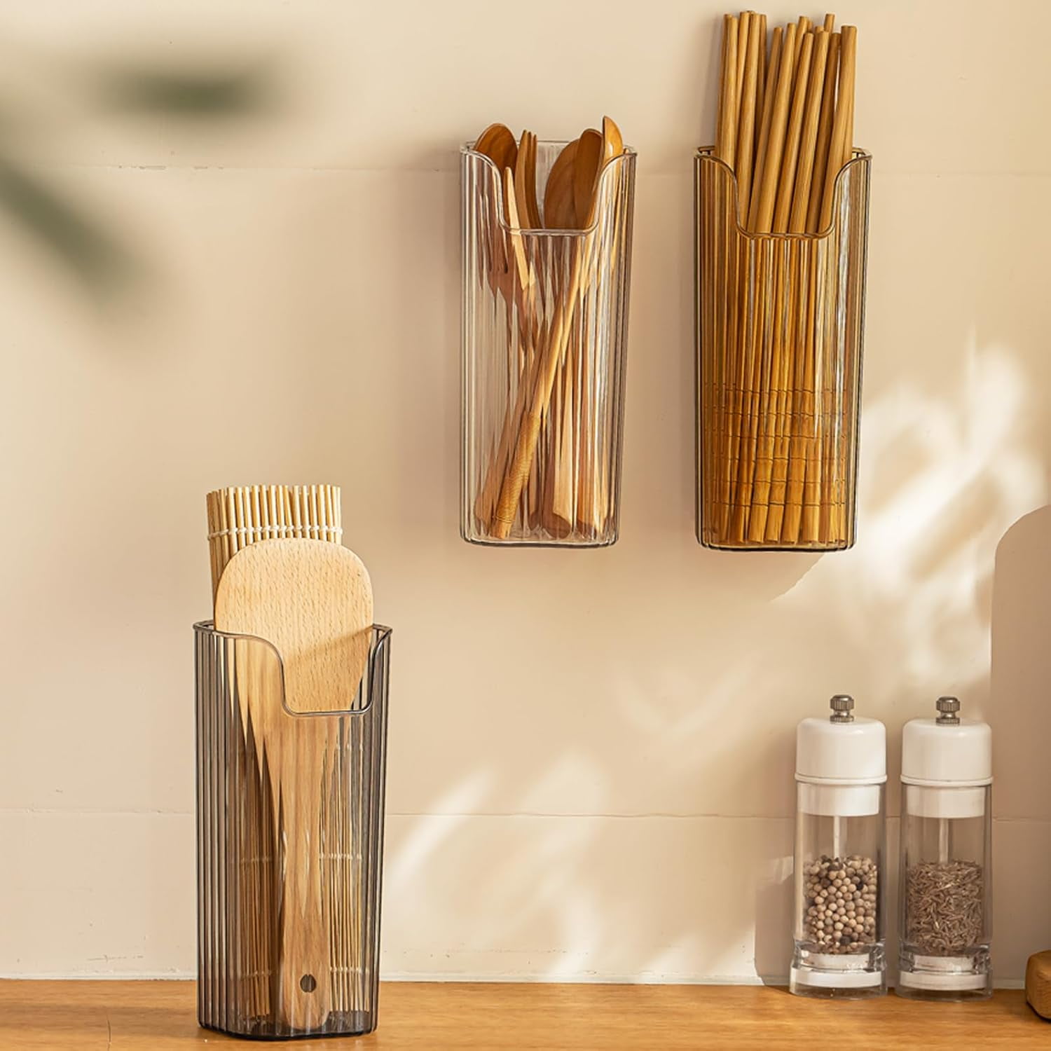 3 Pack Storage Organizer Bins Wall Mounted, Hanging Cabinet Door ...