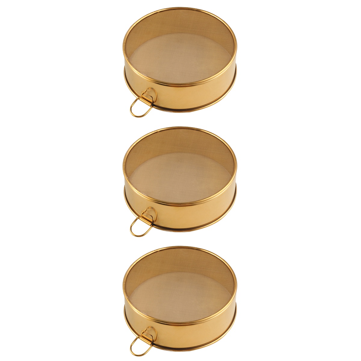 Eease 3pcs Stainless Steel Sieve Creative Flour Sieve Round Powered ...