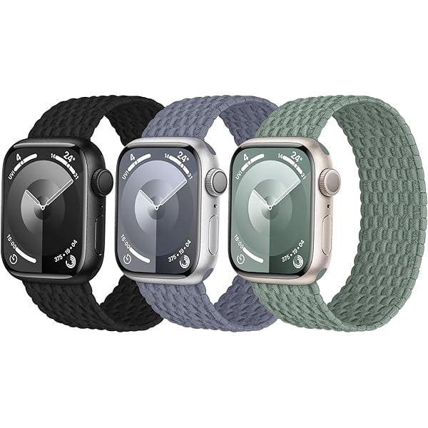 3 Pack Stretchy Braided Solo Loop Compatible with Apple Watch Bands ...