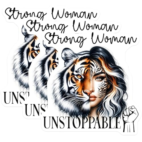 (3 Pack) Strong Woman Decals - Unstoppable Tiger Lady - Empowering ...