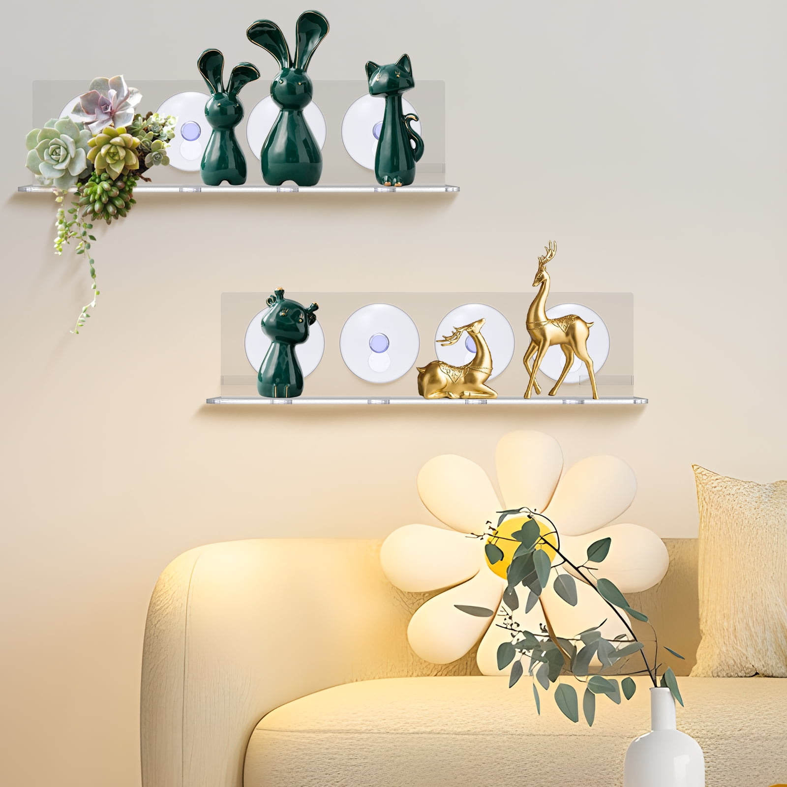 3 Pack Suction Cup Window Shelves for Plants Slide-Proof Acrylic Window ...
