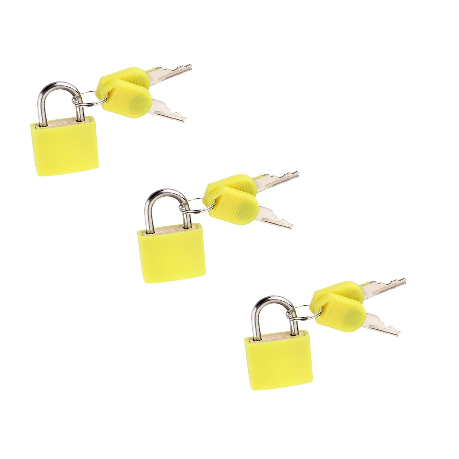 3 Pack Suitcase Locks with Keys - Multicolor Metal Luggage Padlocks ...