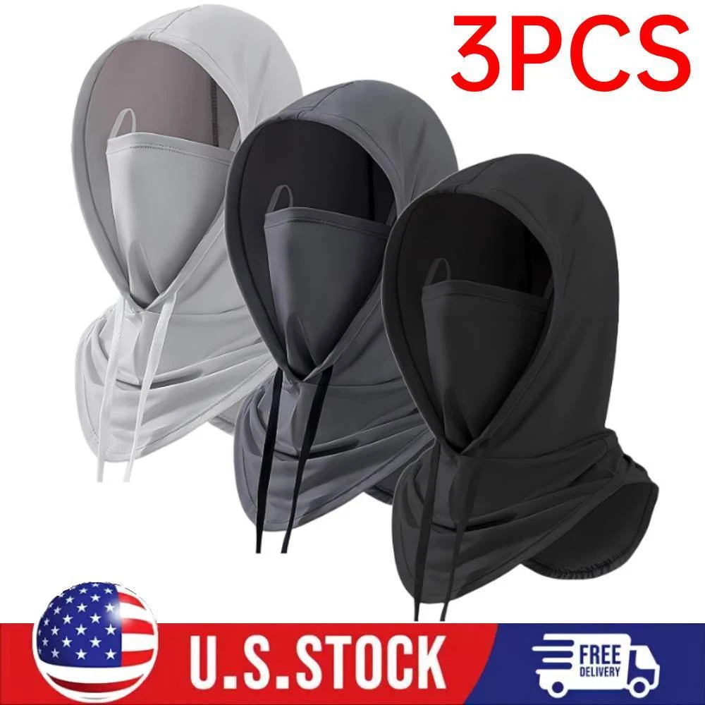 3 Pack Summer Balaclava Sun Uv Protection Hood Breathable Full Head ...