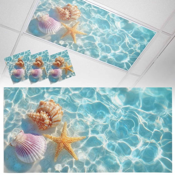 3 Pack Summer Nautical Fluorescent Light Covers for Ceiling Lights ...