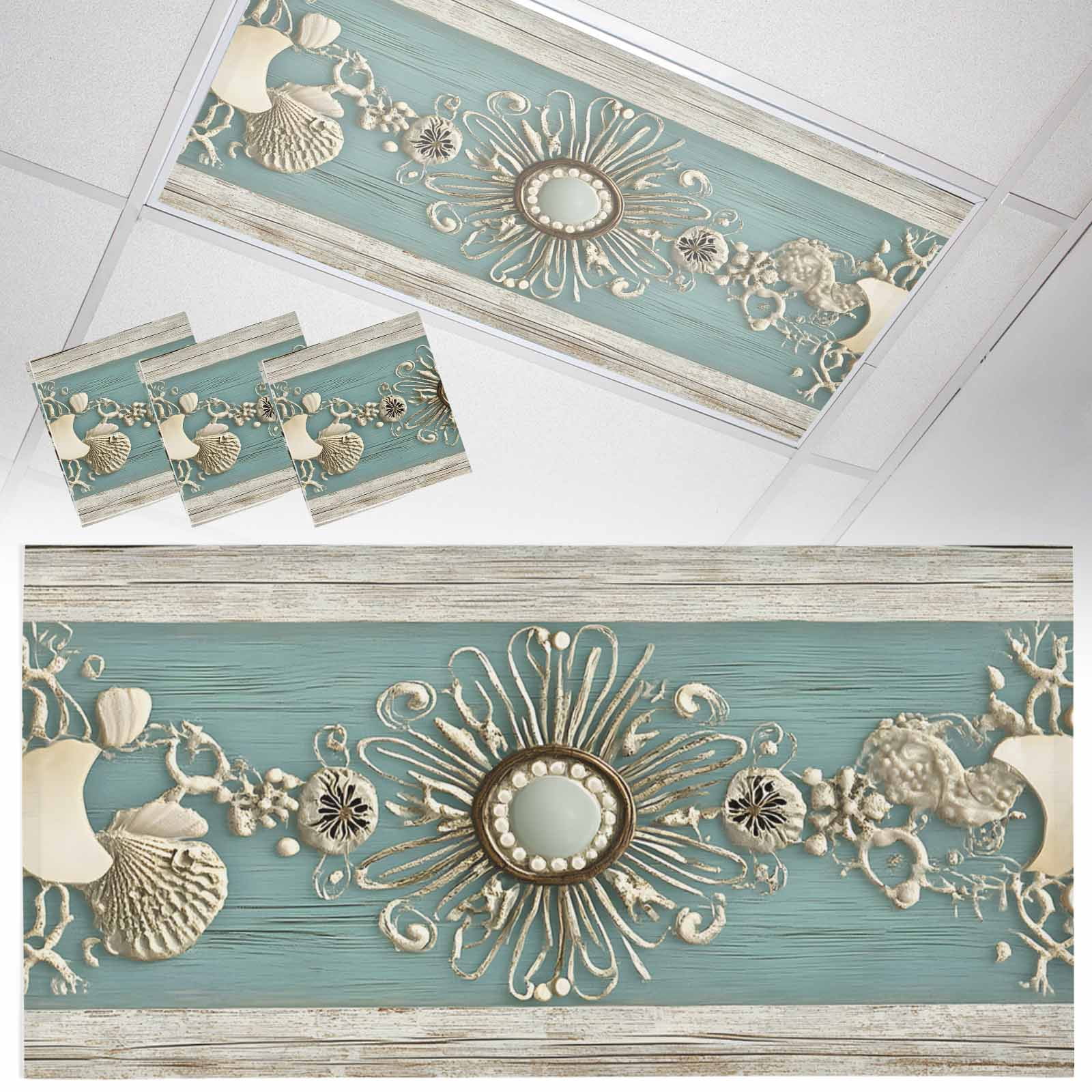 3 Pack Sun Decoration Fluorescent Light Covers for Ceiling Lights ...
