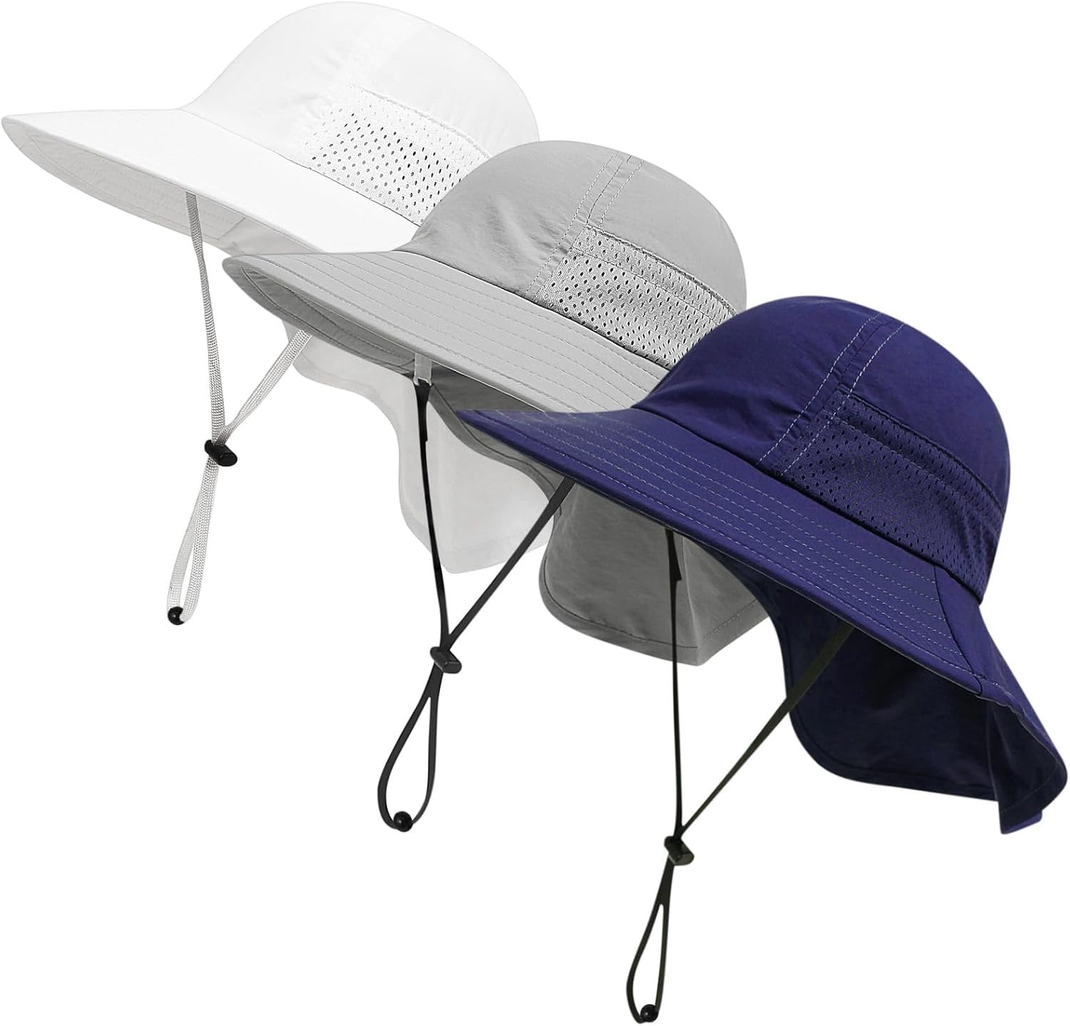 3 Pack Sun Hat with Wide Brim, Sun Protection Bucket Hats with ...