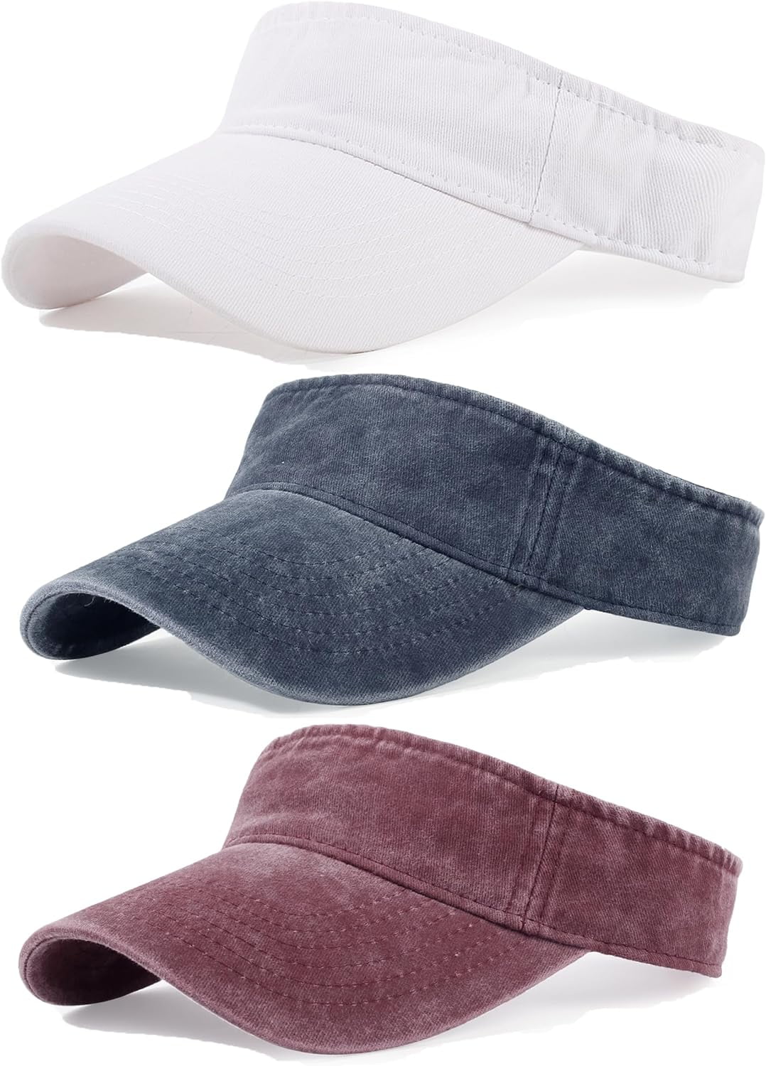 3 Pack Sun Visors for Women Men Cooling Lightweight Sports Sun Hats ...