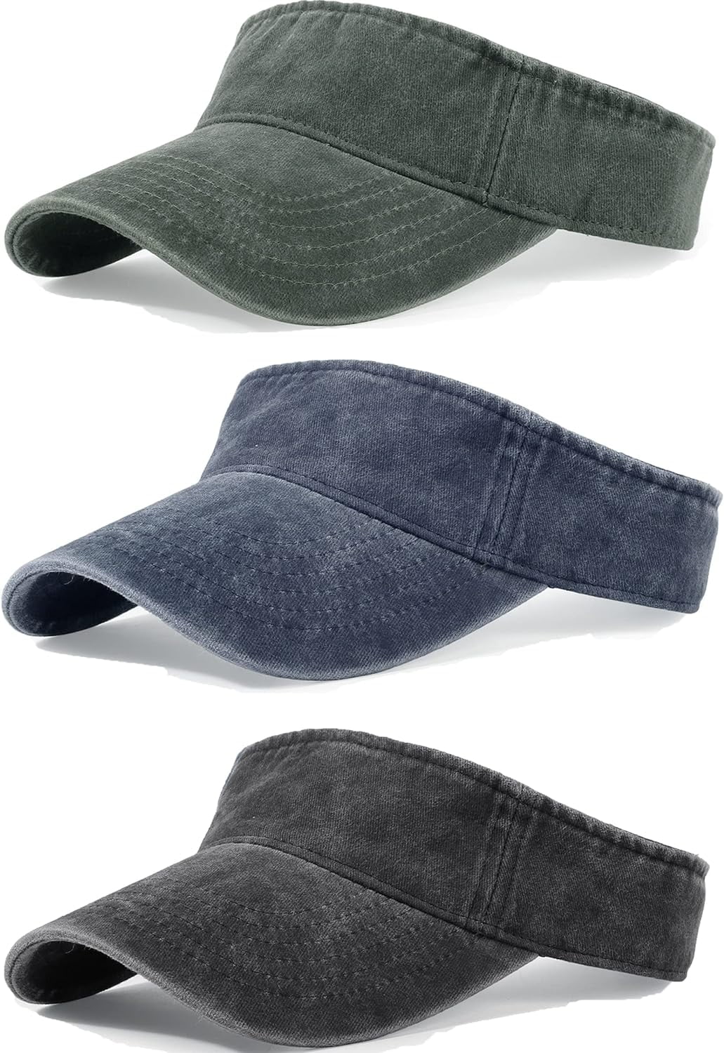 3 Pack Sun Visors for Women Men Cooling Lightweight Sports Sun Hats ...