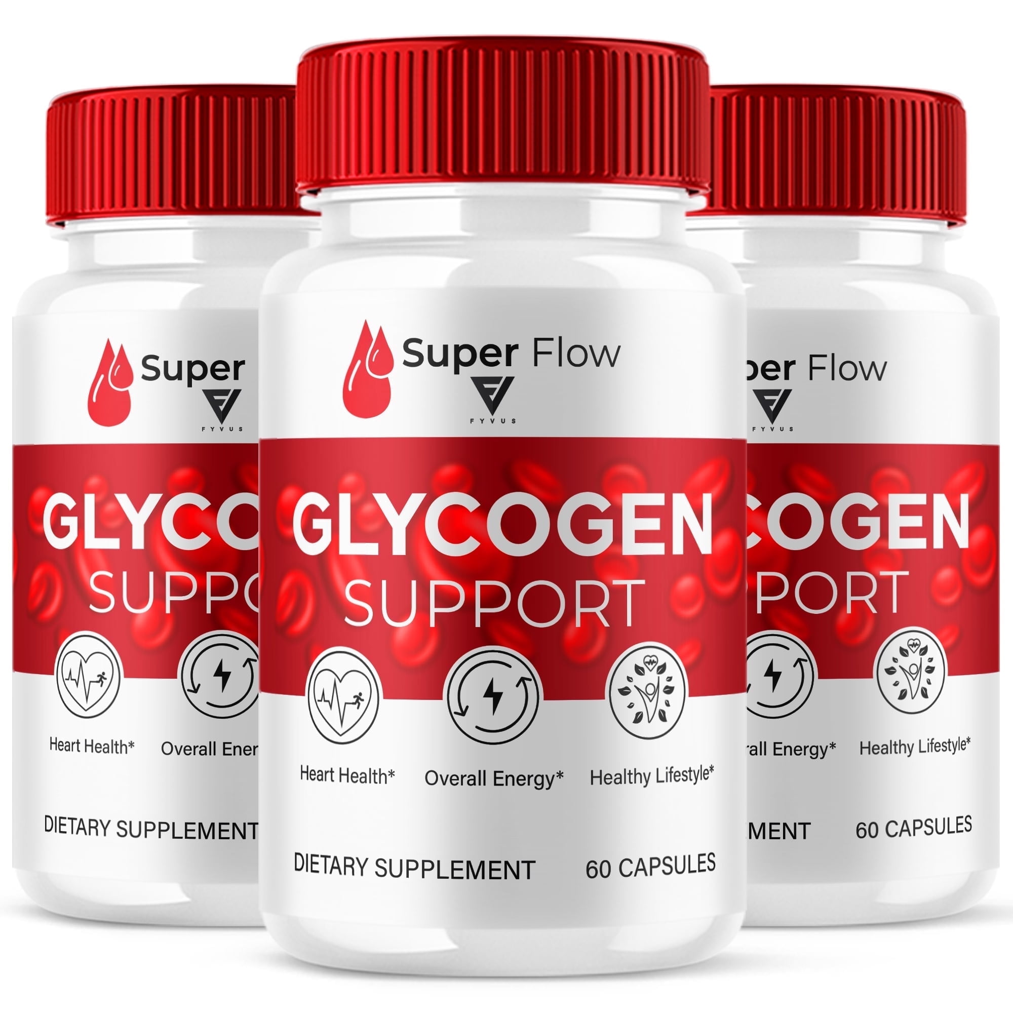 (3 Pack) Super Flow Capsules, Super Flow Pills for Glycogen and Overall ...