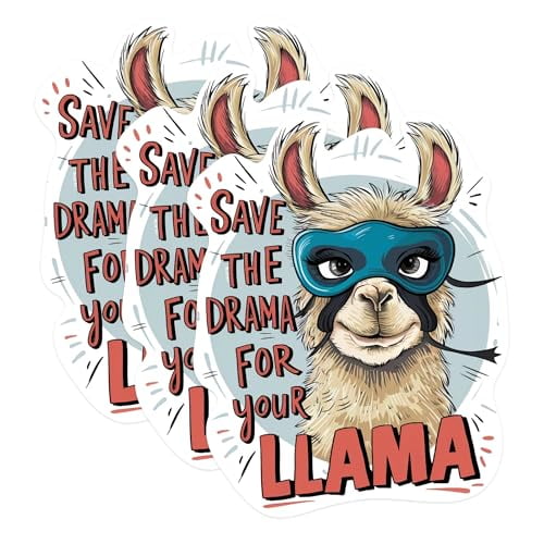 (3 Pack) Superhero Llama Decals - Funny Animal Decals - Laptop Decal ...