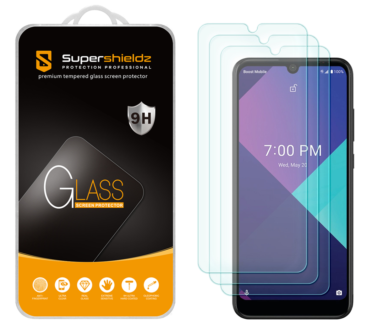 [3-Pack] Supershieldz for Wiko Ride 3 Tempered Glass Screen Protector ...