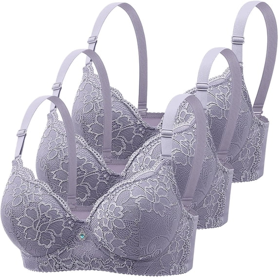 3 Pack Support Bra for Women JIANLAI Unpadded and Unlined Wireless Bra ...